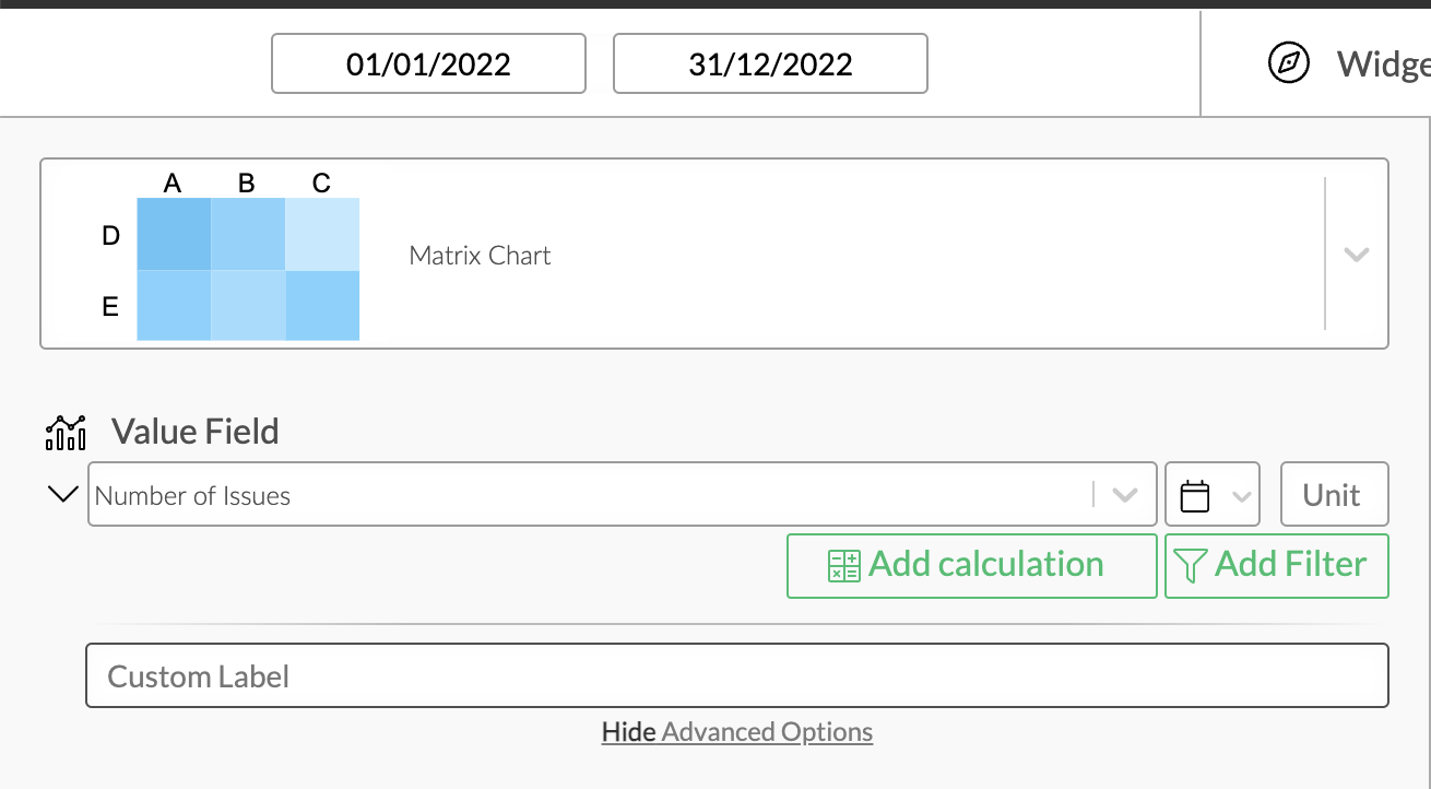 Matrix Chart - Widget Types - Widgets - Getting started - Exply Docs